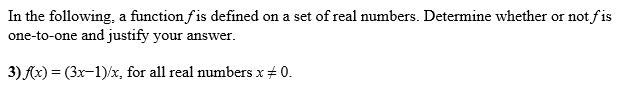 Solved In the following a function fis defined on a set of | Chegg.com