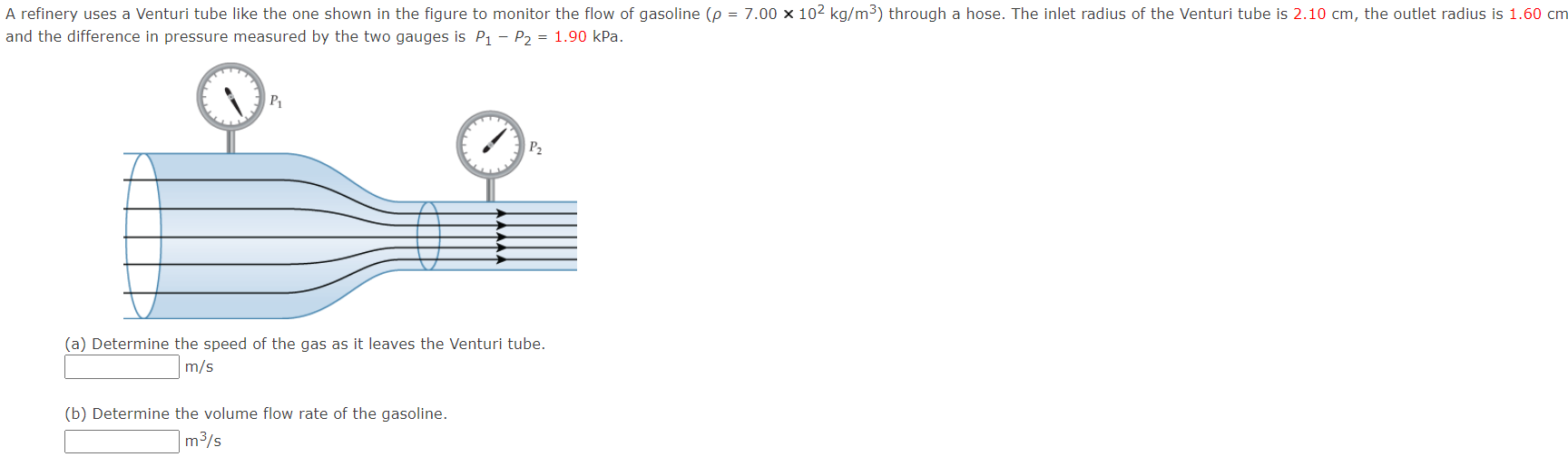 Solved the difference in pressure measured by the two gauges | Chegg.com