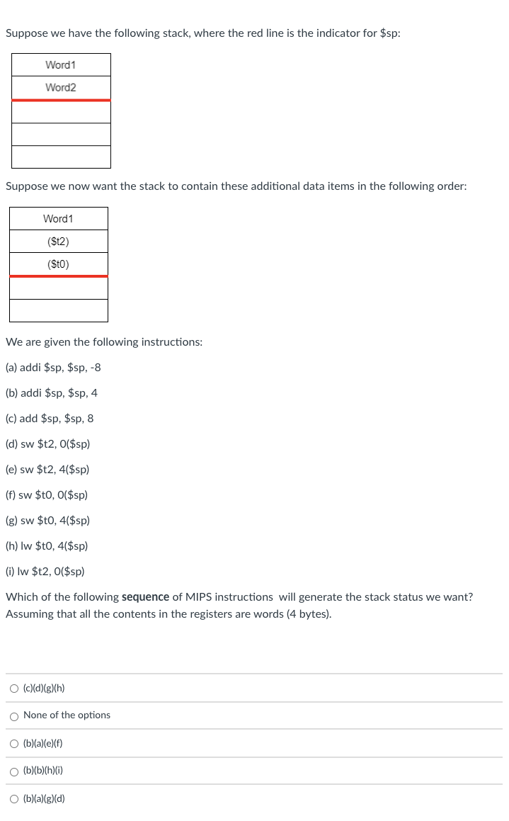 Solved Suppose we have the following stack, where the red | Chegg.com
