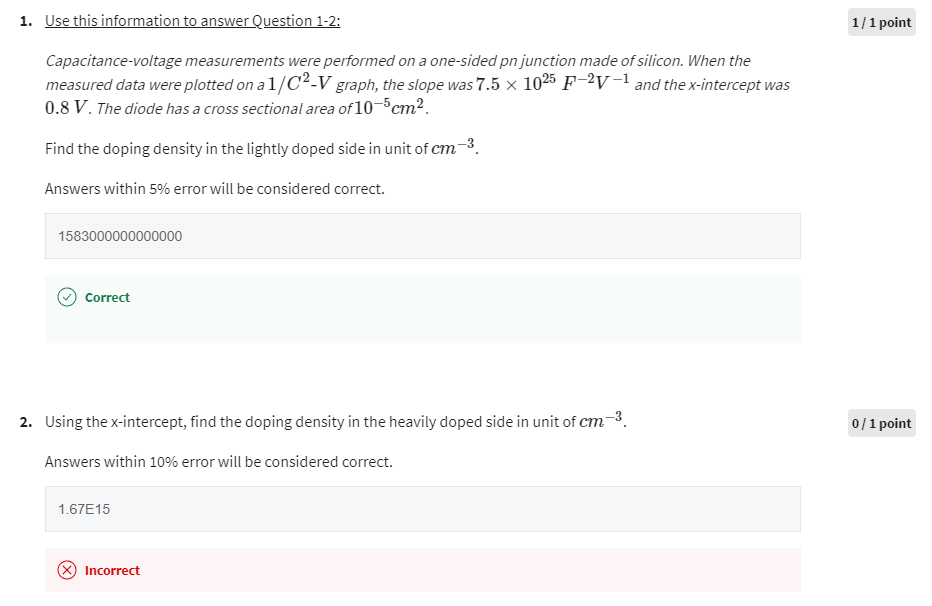 Solved 1. Use this information to answer Question 1-2: | Chegg.com