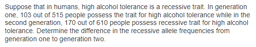 Solved Suppose that in humans, high alcohol tolerance is a | Chegg.com