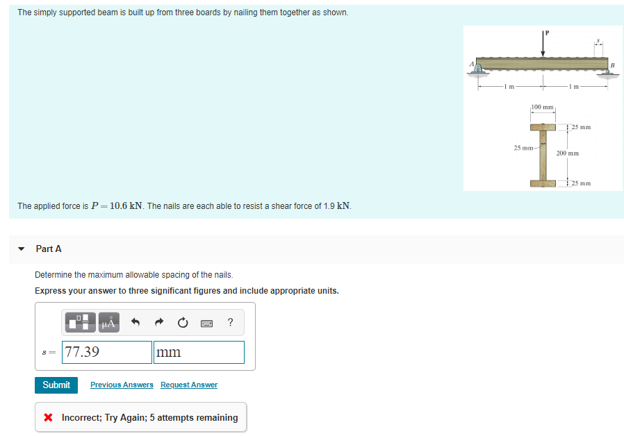 Solved The simply supported beam is built up from three | Chegg.com