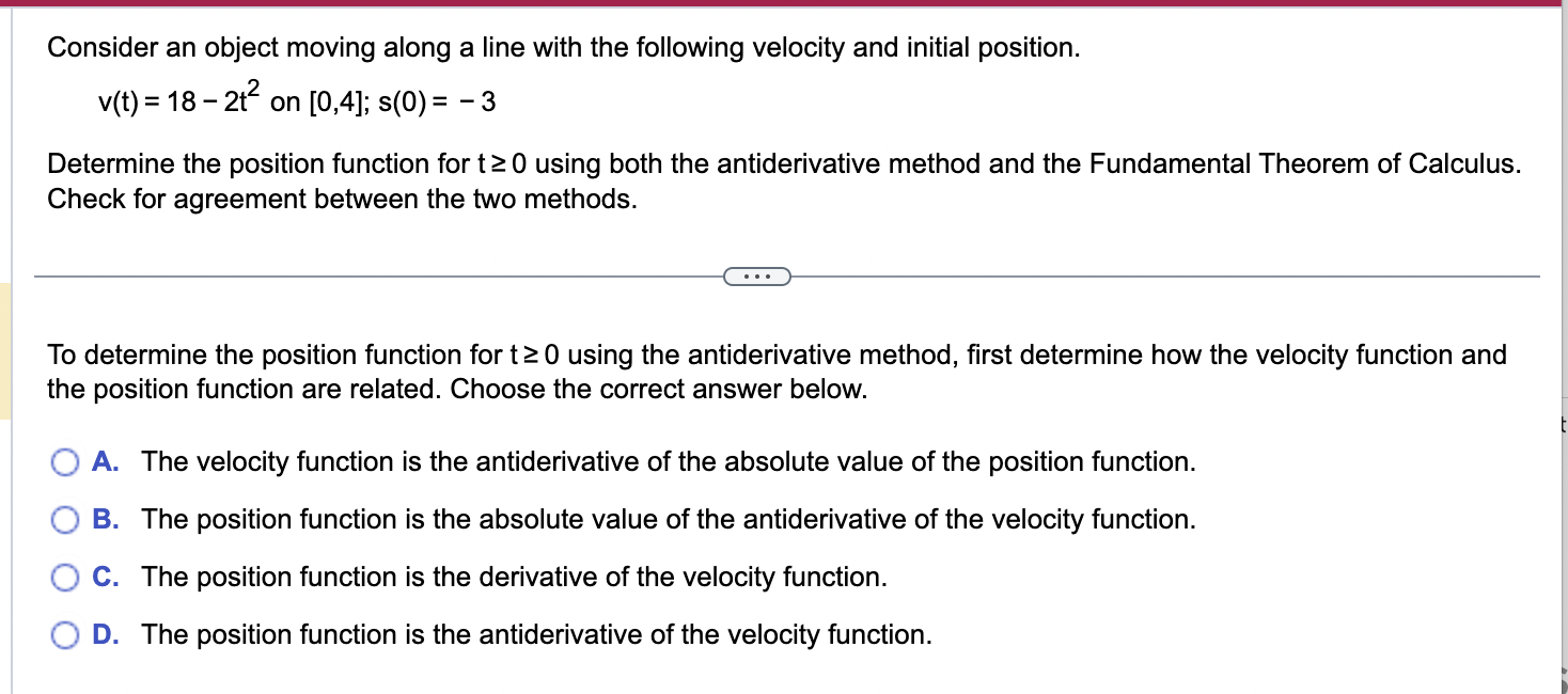 Solved Consider an object moving along a line with the | Chegg.com