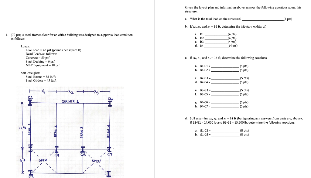 Solved Given the layout plan and information above, answer | Chegg.com