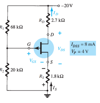 Solved VDS, VGSQ and IDQ in the circuit given belowCalculate | Chegg.com