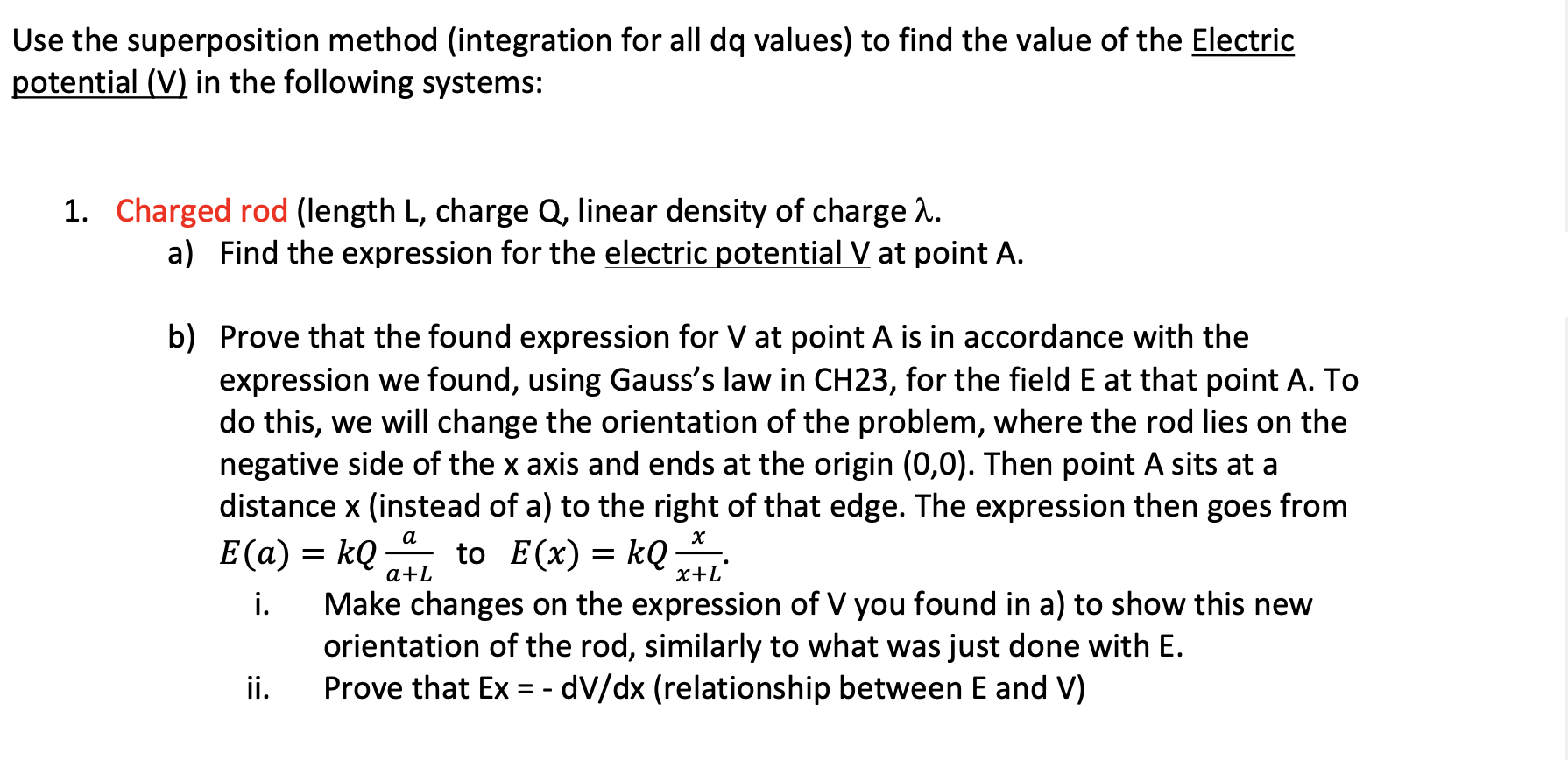 Use the superposition method (integration for all dq | Chegg.com