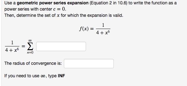 Solved Use a geometric power series expansion (Equation 2 in | Chegg.com