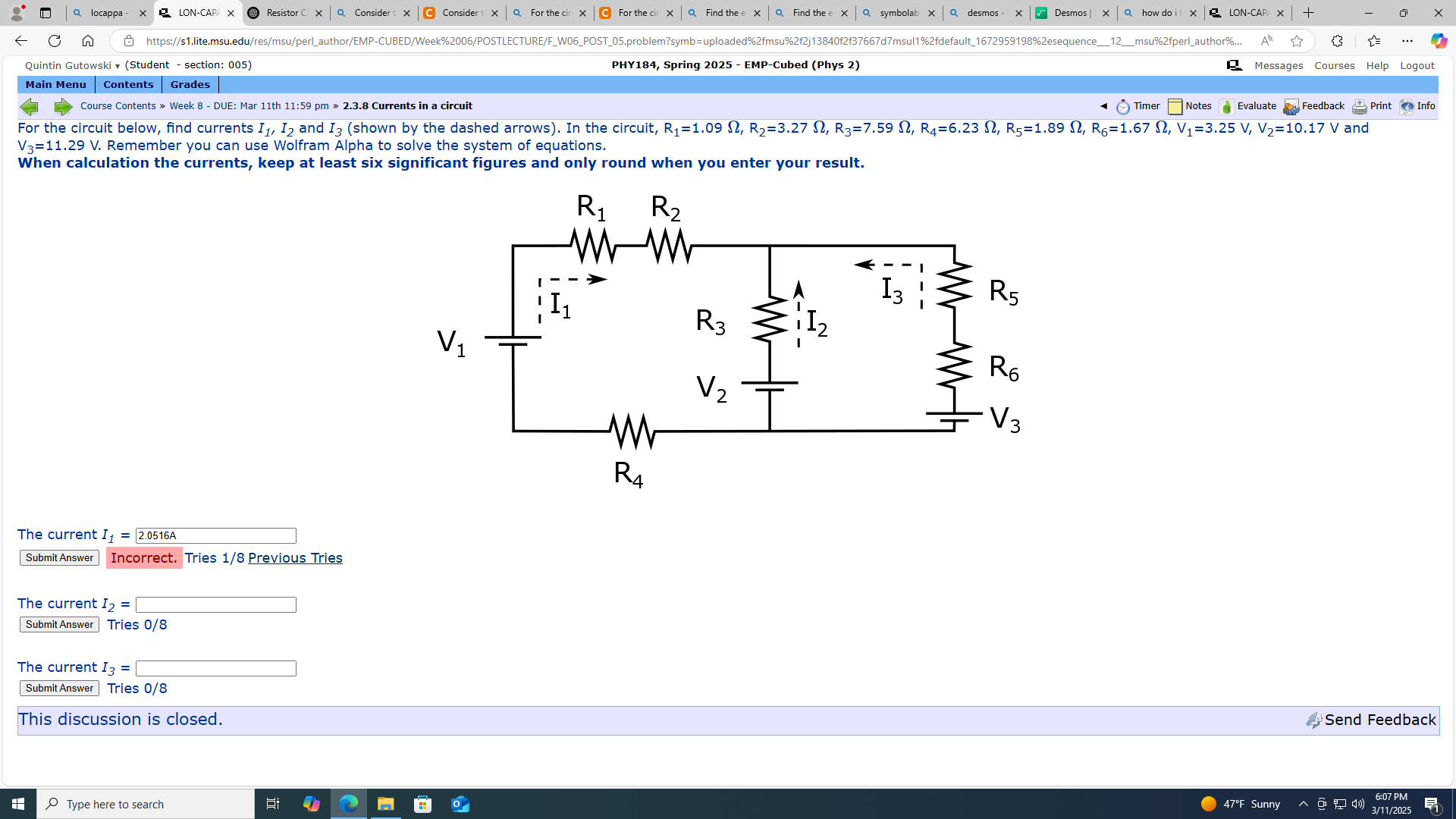 Solved V3=11.29V. ﻿Remember you can use Wolfram Alpha to | Chegg.com