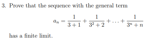 Solved 3. Prove that the sequence with the general term | Chegg.com
