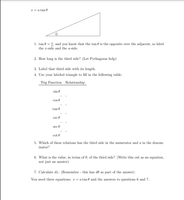 Solved r = atan 1. tan 6 = , and you know that the tan is | Chegg.com