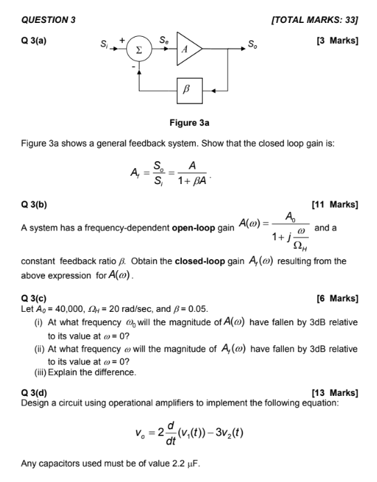Solved TOTAL MARKS: 33] 3 Marks] QUESTION 3 Q 3(a) Figure 3a | Chegg.com