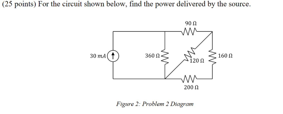 Solved (25 ﻿points) ﻿For the circuit shown below, find the | Chegg.com