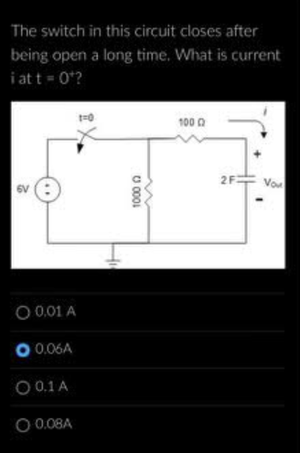 Solved The switch in this circuit closes after being open a | Chegg.com