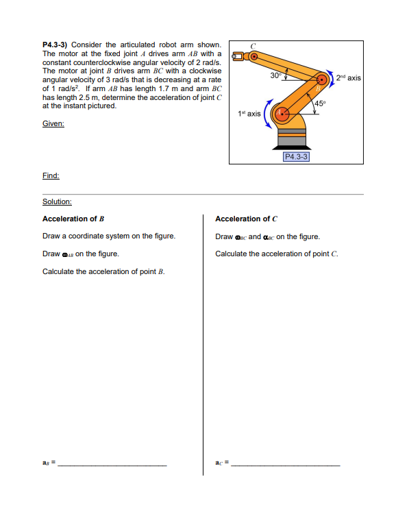 Solved P4.3-3) Consider the articulated robot arm shown. The | Chegg.com