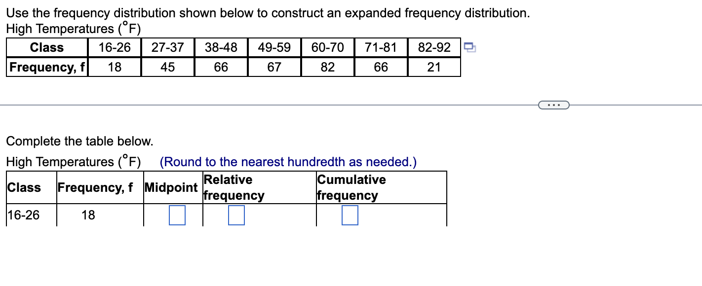 Solved Use the frequency distribution shown below to | Chegg.com