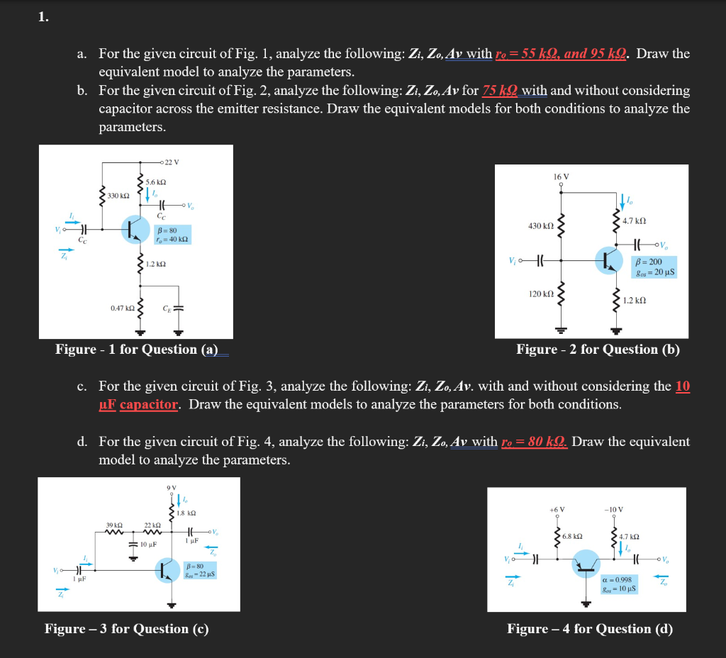 Solved equivalent model to analyze the parameters. b. For | Chegg.com