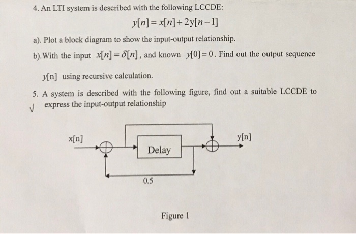Solved 4. An LTI system is described with the following | Chegg.com