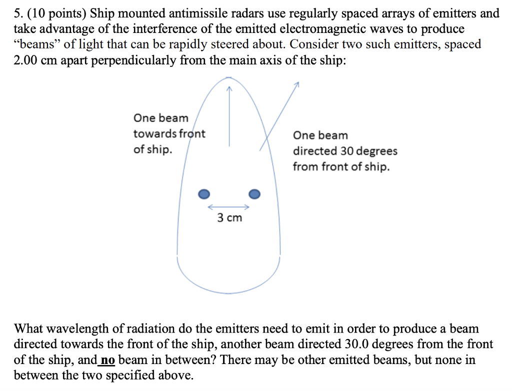 Solved 5. (10 points) Ship mounted antimissile radars use | Chegg.com