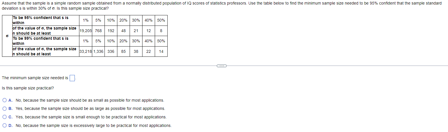 The Minimum Sample Size Needed Is Is This Sample Size 3293