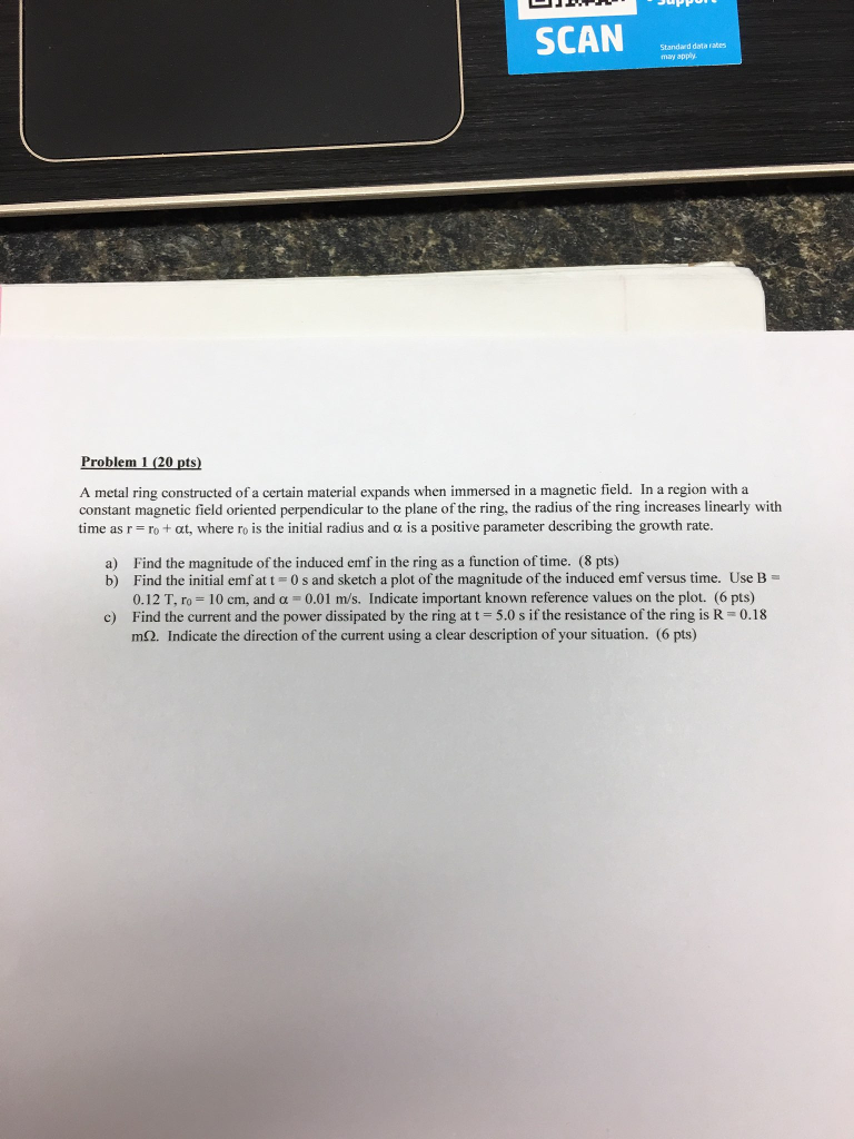 Solved SCAN Standard data rate may apply Problem 1 (20 pts) | Chegg.com