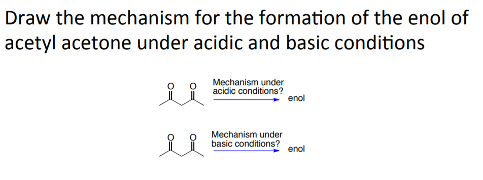 Solved Draw the mechanism for the formation of the enol of | Chegg.com