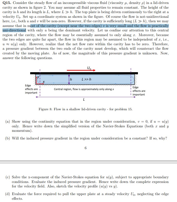Solved Q15. ﻿Consider the steady flow of an incompressible | Chegg.com