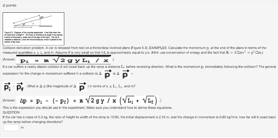 Solved Collision derivation problem. A car is released from | Chegg.com