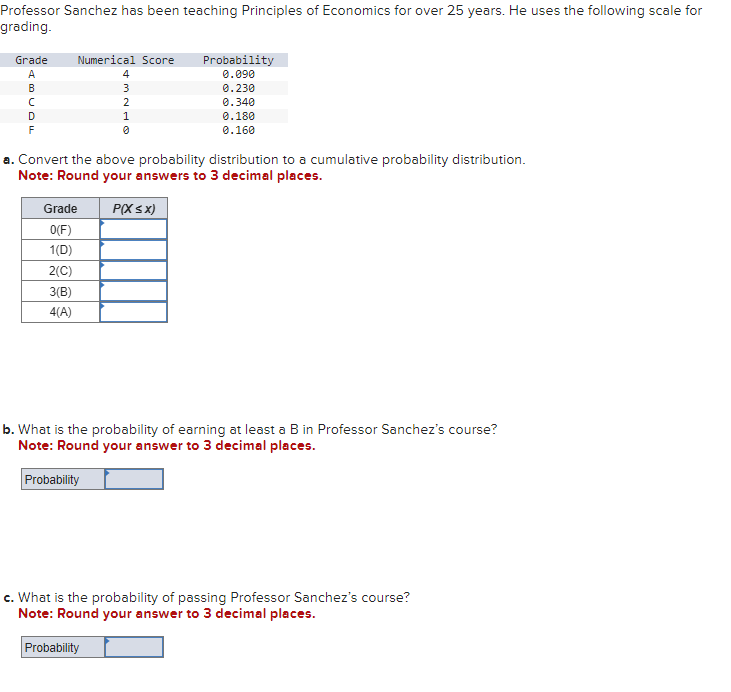 Solved Professor Sanchez has been teaching Principles of | Chegg.com
