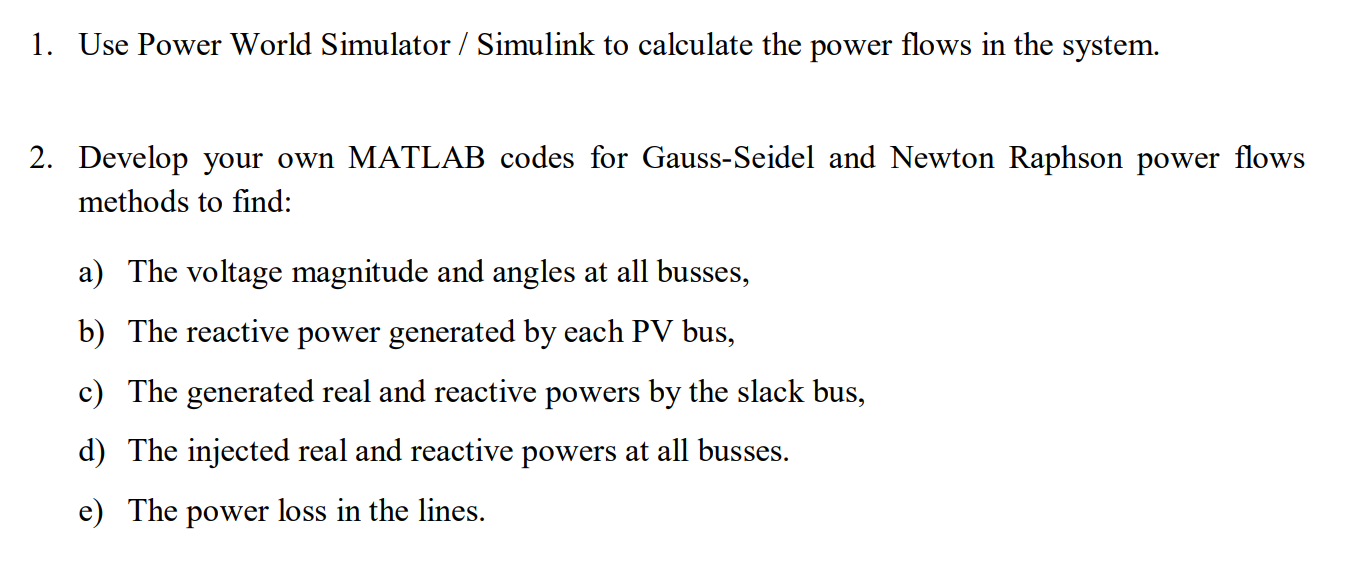 1. Use Power World Simulator / Simulink to calculate | Chegg.com
