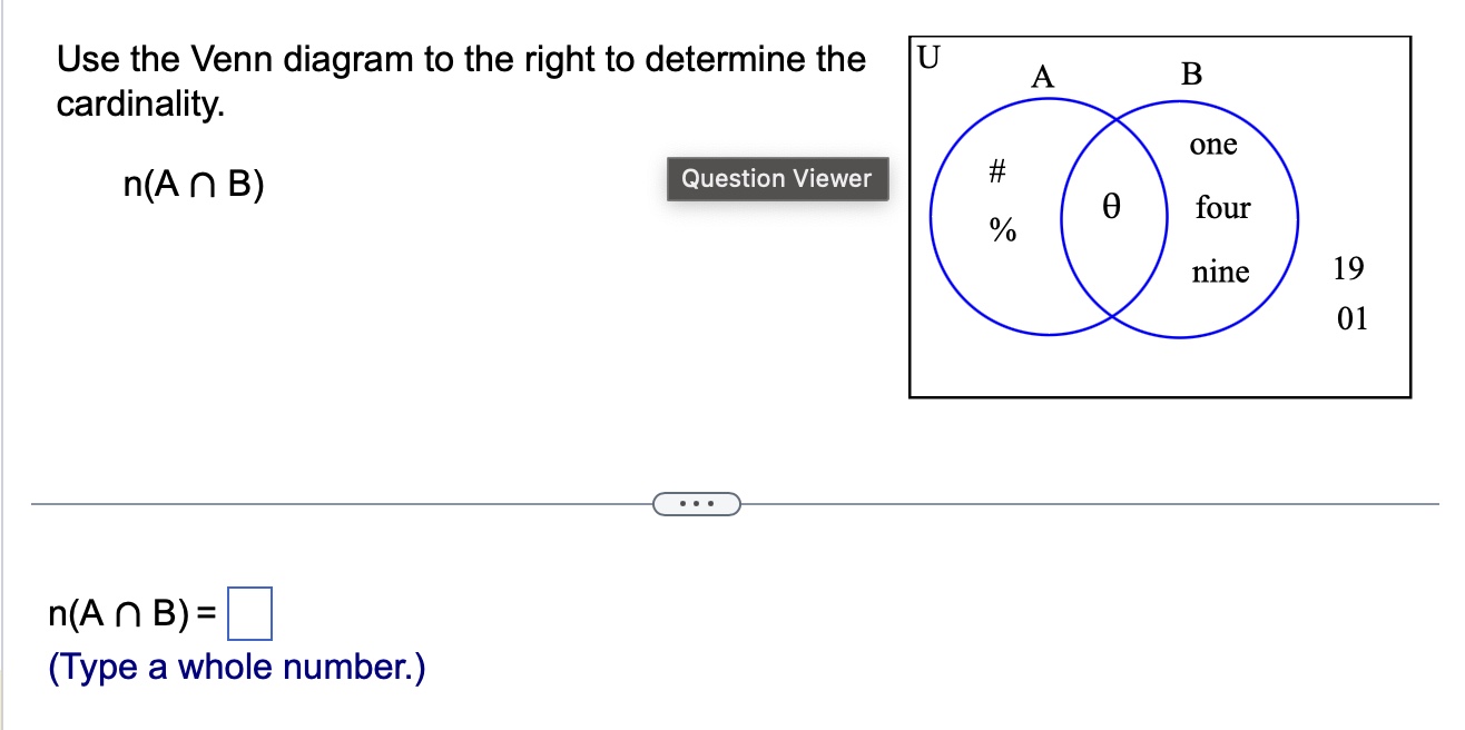 Solved Use the Venn diagram to the right to determine | Chegg.com