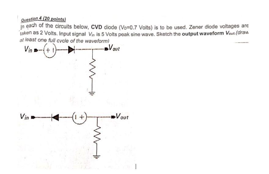 Solved Question 4 ( 20 points) In each of the circuits | Chegg.com