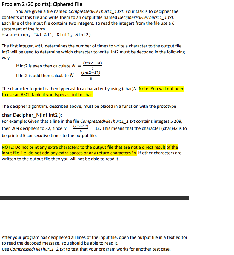 Solved Problem 2 (20 points): Ciphered File You are given a | Chegg.com
