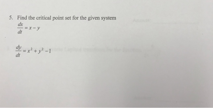 Solved Find the critical point set for the given system dr | Chegg.com
