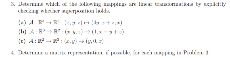 Solved 3. Determine which of the following mappings are | Chegg.com