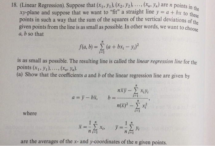 Solved 18. (Linear Regression). Suppose that | Chegg.com