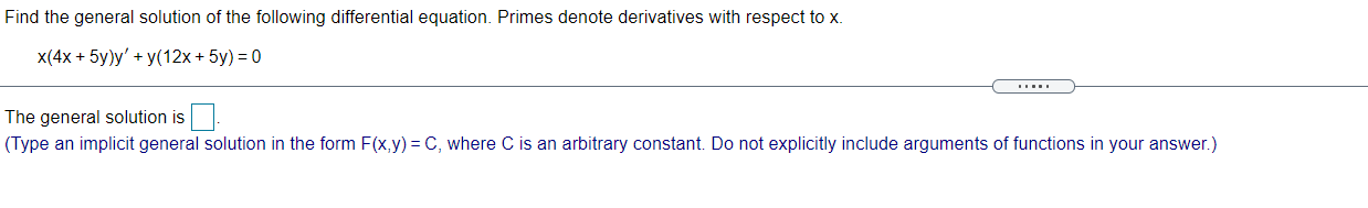 Solved Solution must be something like xpart + ypart =C. | Chegg.com
