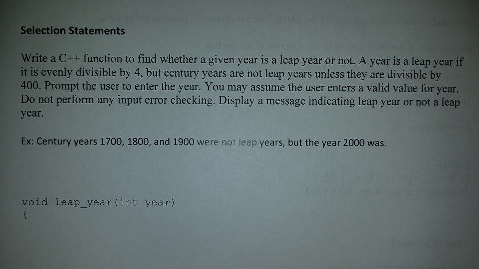 Solved Selection Statements Write a C++ function to find | Chegg.com