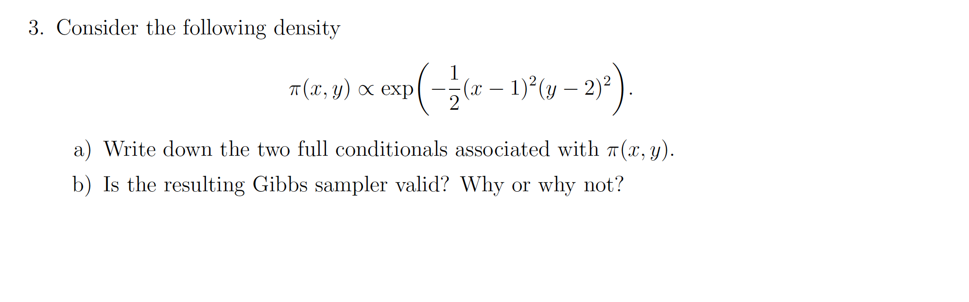 Solved 3. Consider the following density | Chegg.com