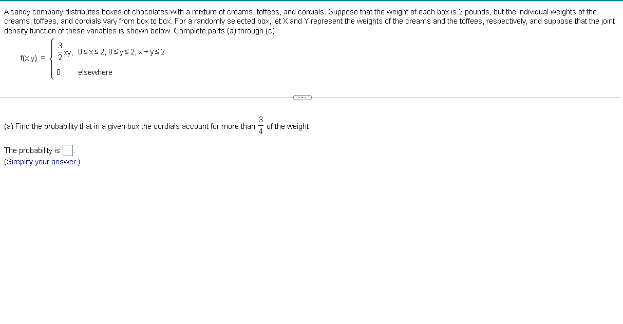 Solved A candy company distributes boxes of chocolates with | Chegg.com