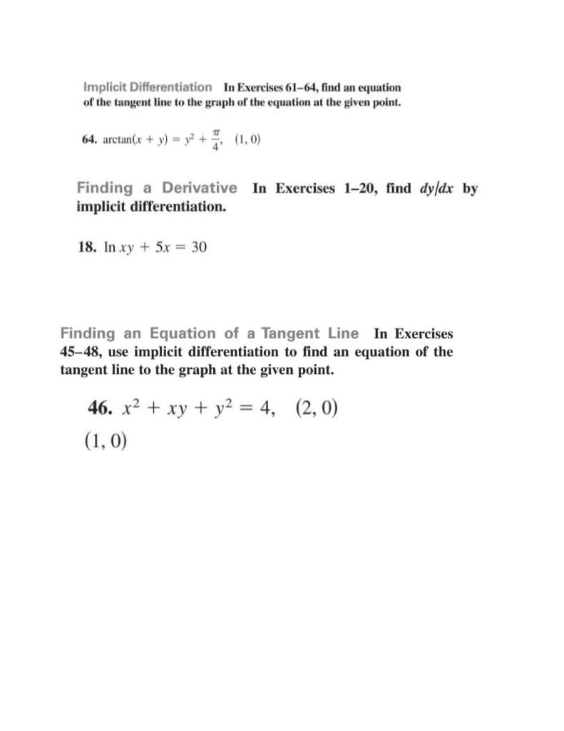 Solved Implicit Differentiation In Exercises 61-64, find an | Chegg.com