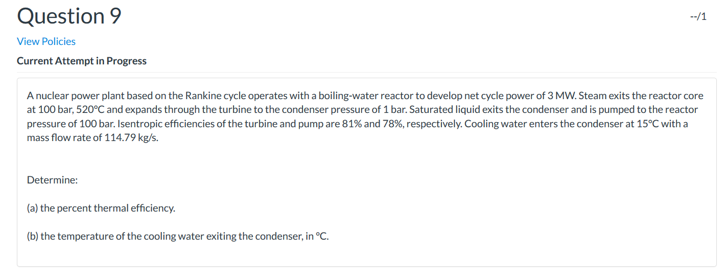 Solved Question 9 --/1 View Policies Current Attempt in | Chegg.com