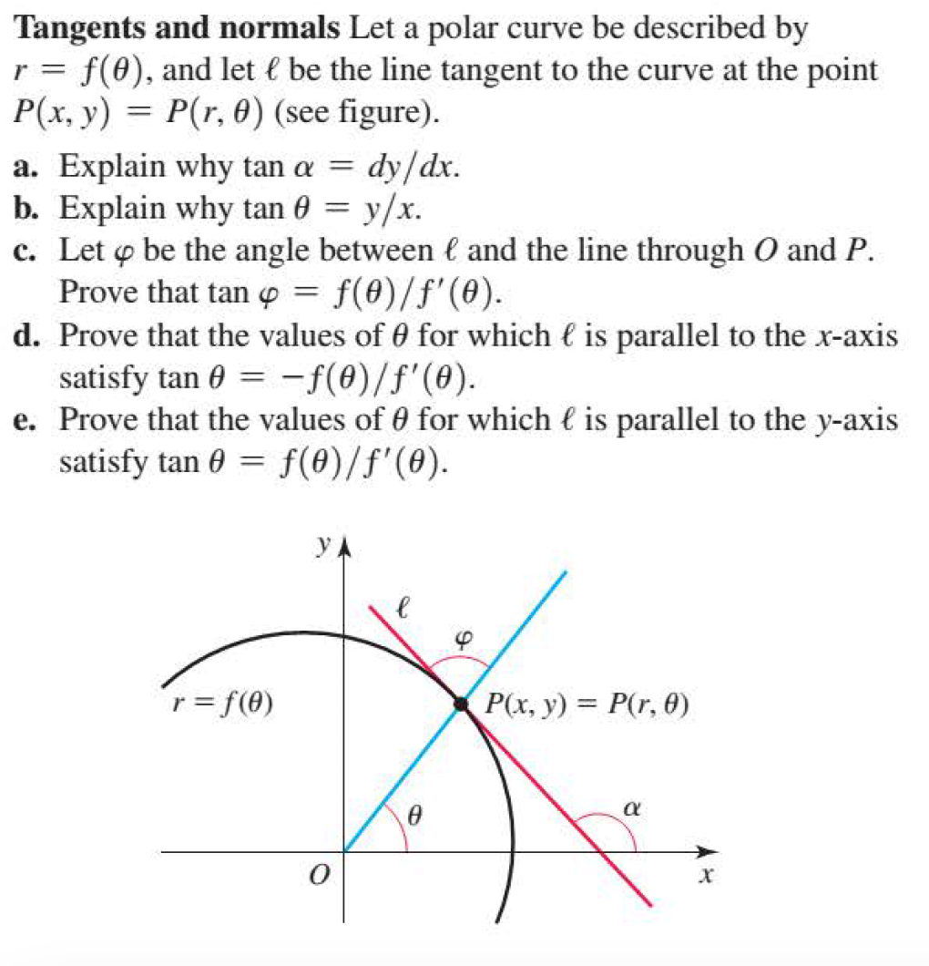 Solved Tangents and normals Let a polar curve be described | Chegg.com