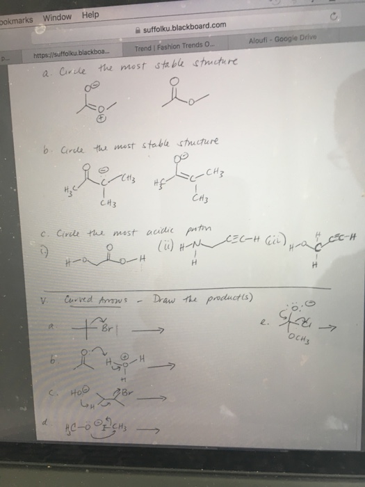 Solved a. Circle the most stable structure b. Circle the | Chegg.com