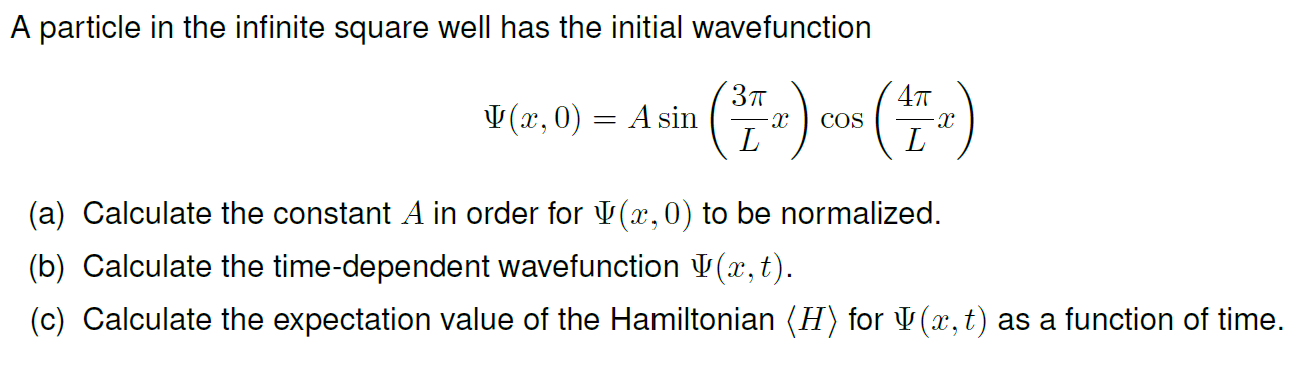 Solved A particle in the infinite square well has the | Chegg.com