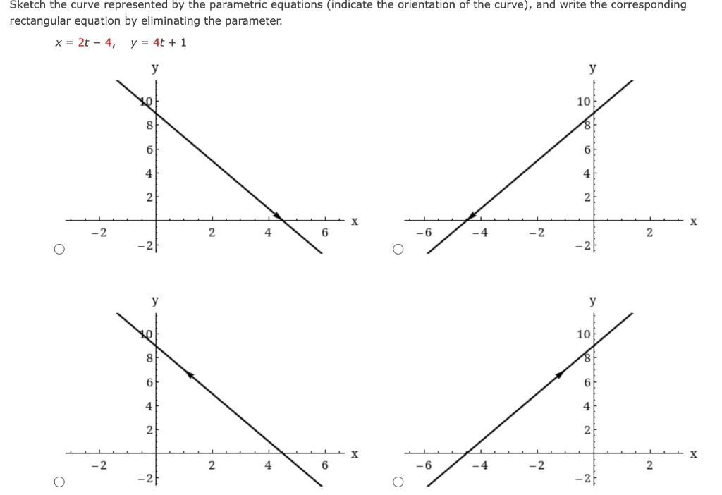 Solved Sketch the curve represented by the parametric | Chegg.com