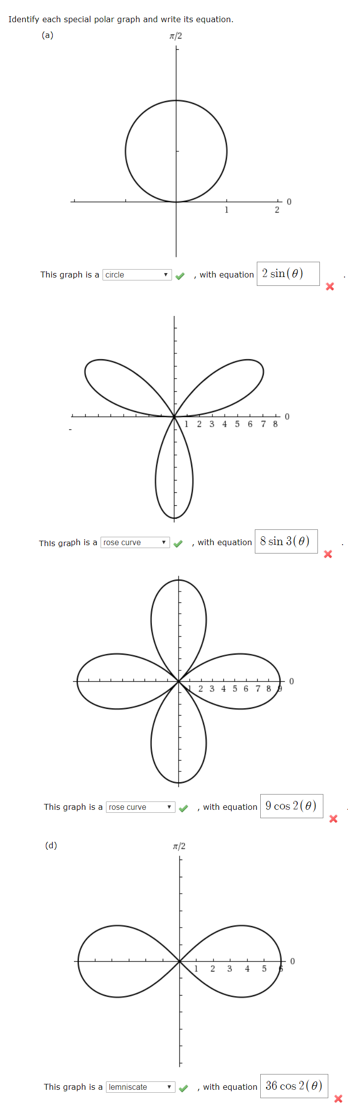 Solved Identify each special polar graph and write its | Chegg.com