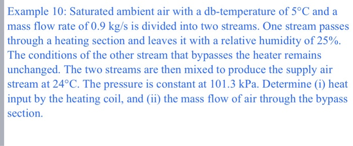 Solved Example 10: Saturated ambient air with a | Chegg.com