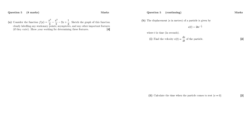 Solved Question 5 (8 marks) Marks (a) Consider the function | Chegg.com Solved Question 5 (8 marks) Marks (a) Consider the function | Chegg.com