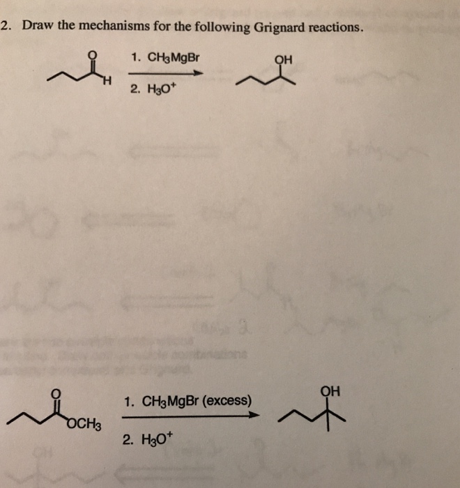 Solved 2. Draw the mechanisms for the following Grignard | Chegg.com
