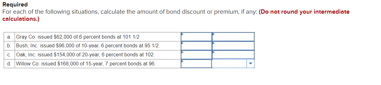 Solved Required For each of the following situations, | Chegg.com